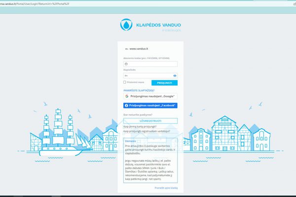 Atvira Klaipėda | „Klaipėdos vanduo“ atnaujino „E-paslaugos“ savitarną