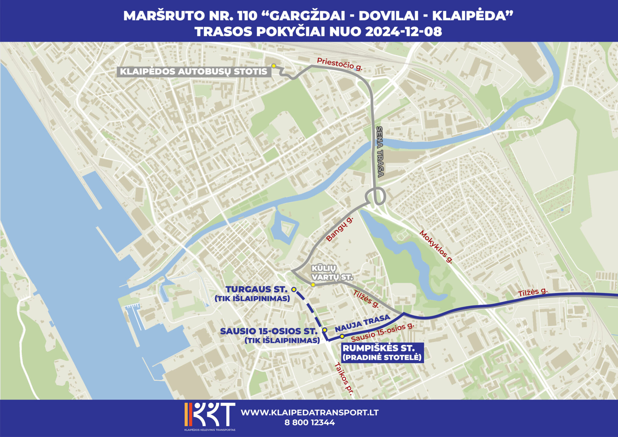 Atvira Klaipėda | Keisis rajono maršrutų galai Klaipėdos mieste